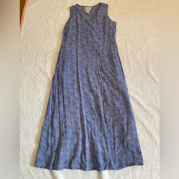 April Cornell | Dresses | Vintage April Cornell Blue Floral Dress ...
